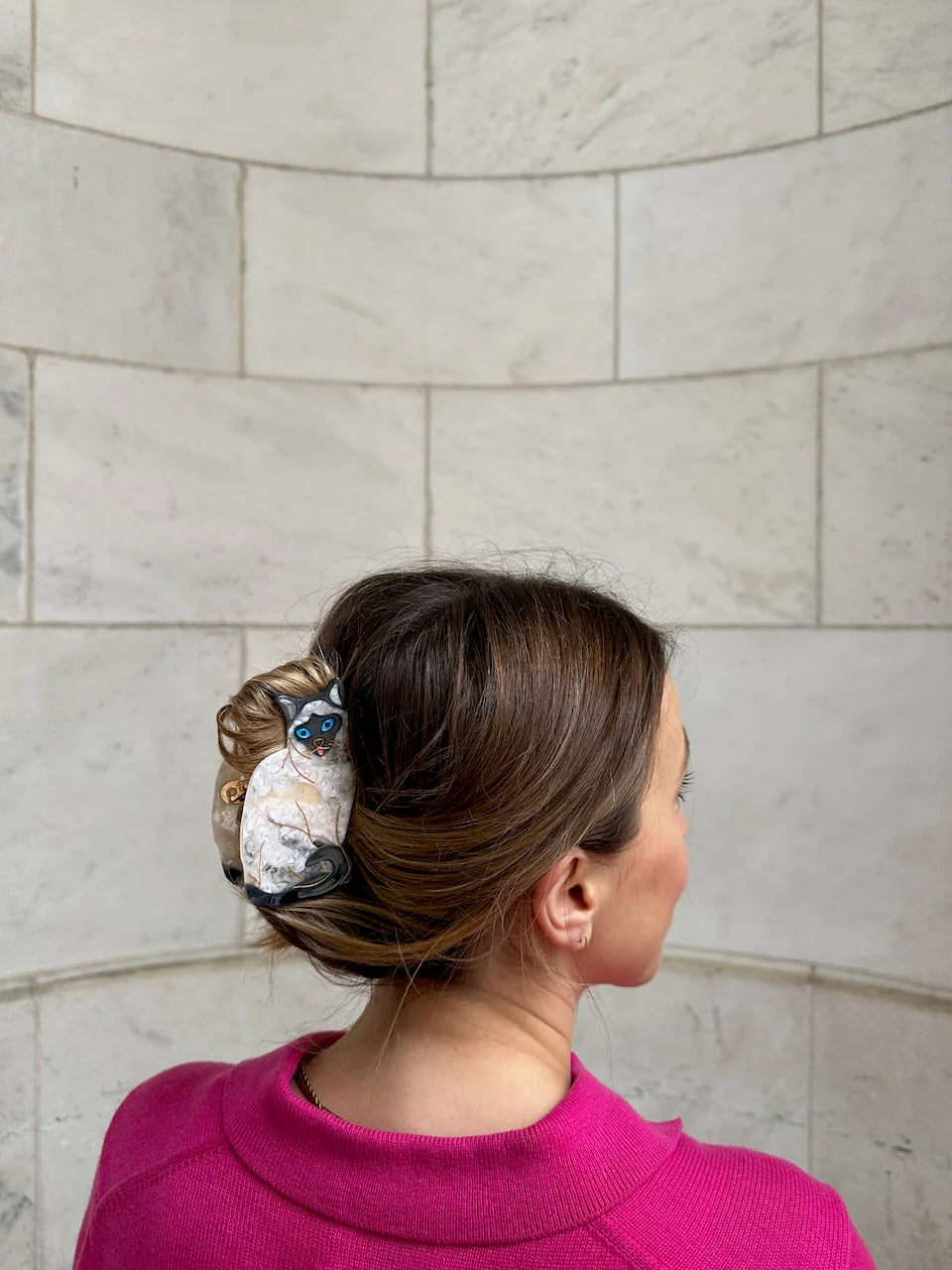 SOLAR ECLIPSE | Hand Painted Siamese Cat Hair Clip | DOG & CO.