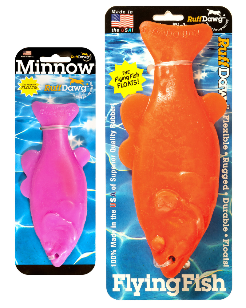 RUFF DAWG | Rubber Fish Floating Dog Toy (Made in the USA) | DOG & CO.