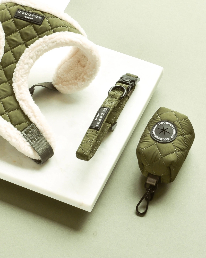 COCOPUP LONDON | Quilted Poop Bag Holder in Khaki | DOG & CO.