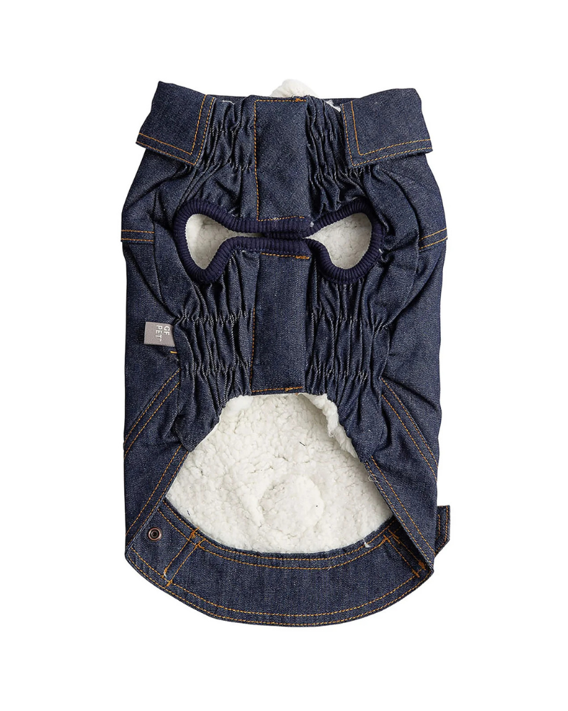 GF PET | Dark Denim & Shearling Dog Jacket | DOG & CO.