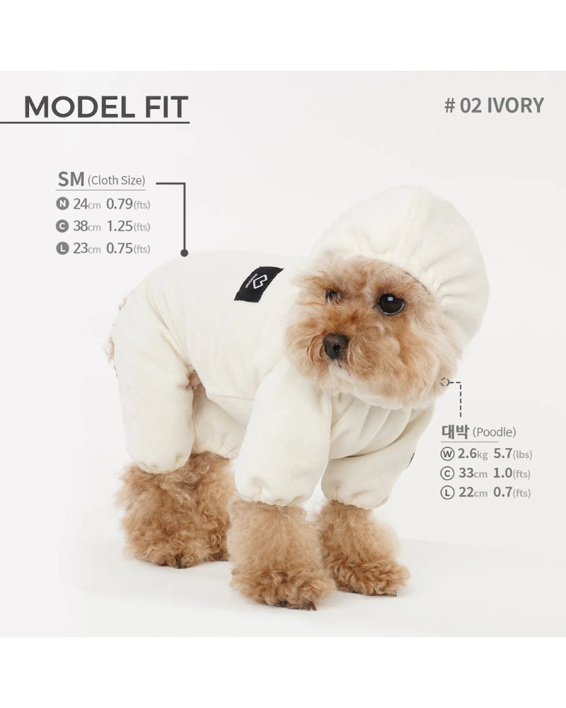 SSOOOK | Velour Coverall Onesie for Dogs (Regular Fit in Purple, Ivory ...