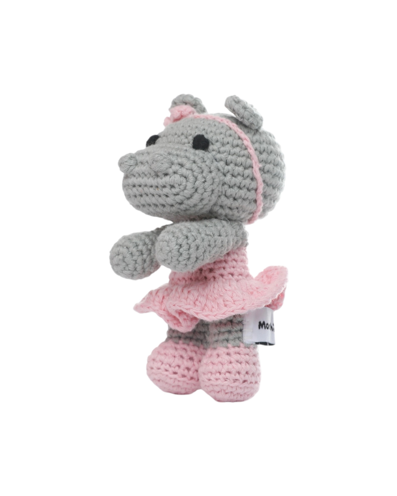 MOCHI & KONA | Hannah the Hippo Squeaky Knit Dog Toy | DOG & CO.