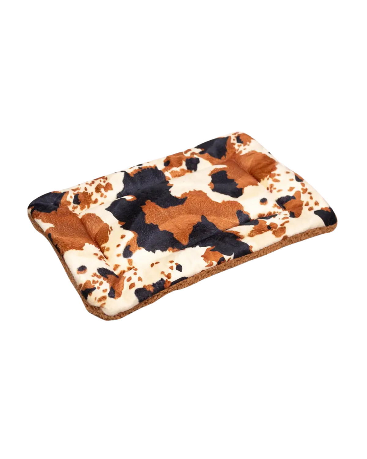 MUTTS & MITTENS | Tan Cow Print Velboa Fur Fleece Pet Napping Mat (Made ...