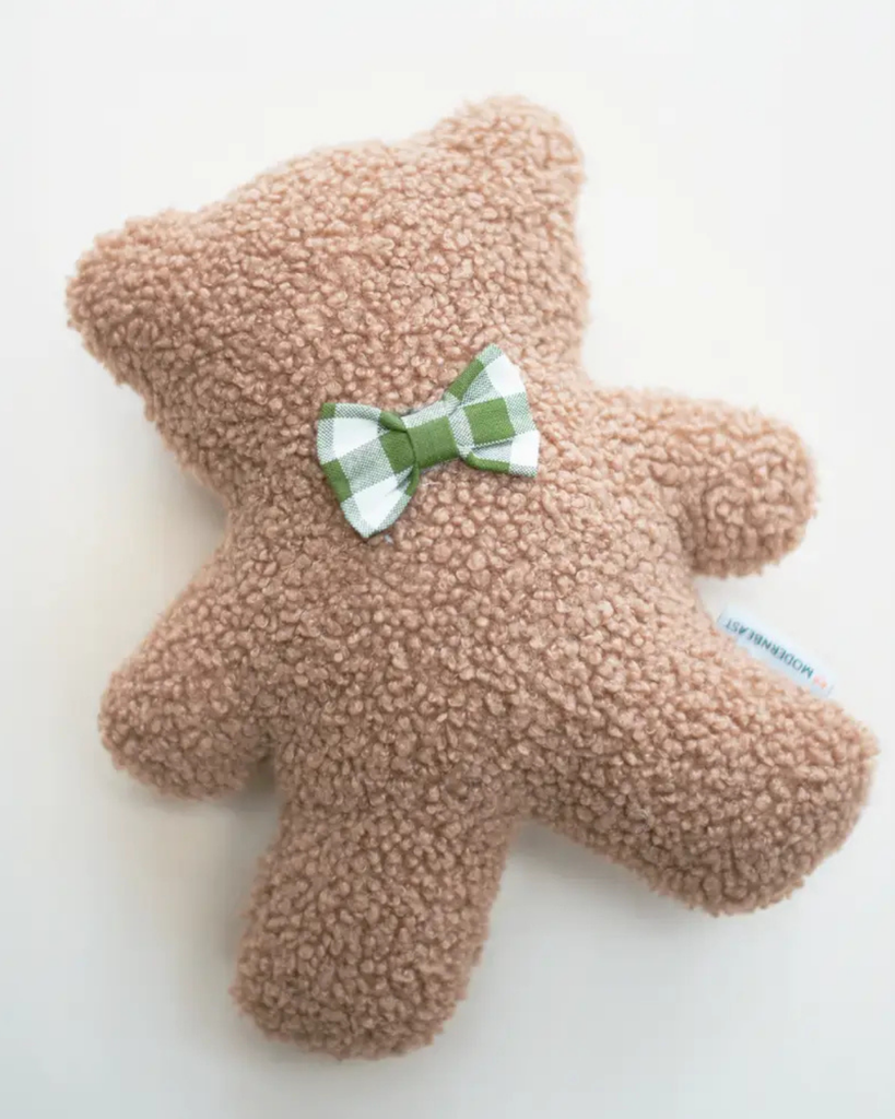 MODERNBEAST | Lavender Brown Bear Plush Dog Toy with Forest Gingham ...