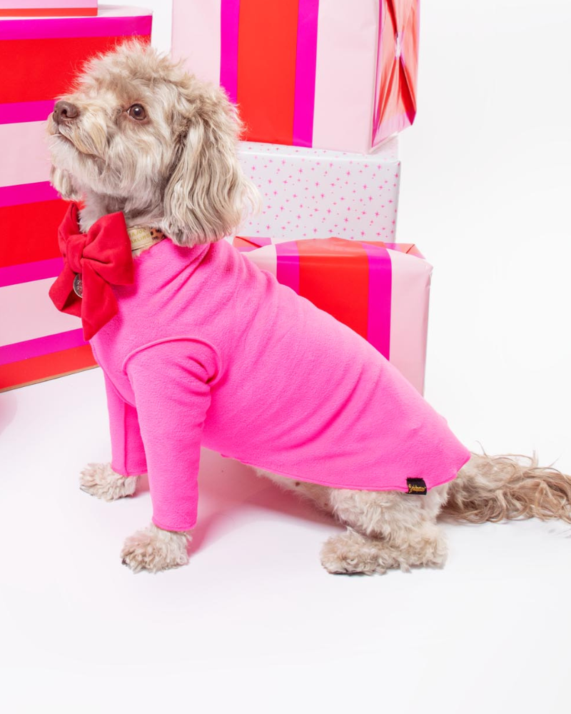 GOLD PAW | Long-Sleeve Pullover Stretch Dog Fleece in Neon Pink (Made ...