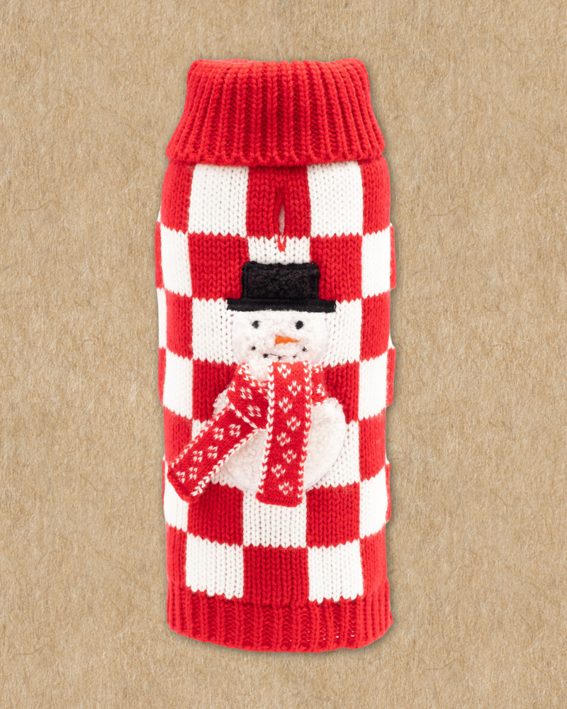 THE WORTHY DOG | Checkerboard Snowman Sweater for Dogs | DOG & CO.