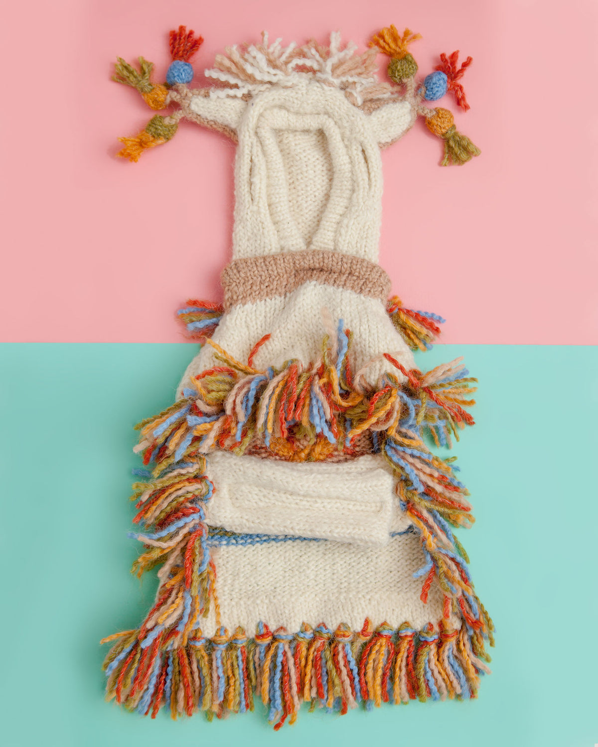 PERUVIAN KNITS | Festive Mama Llama Poncho Sweater | DOG & CO.