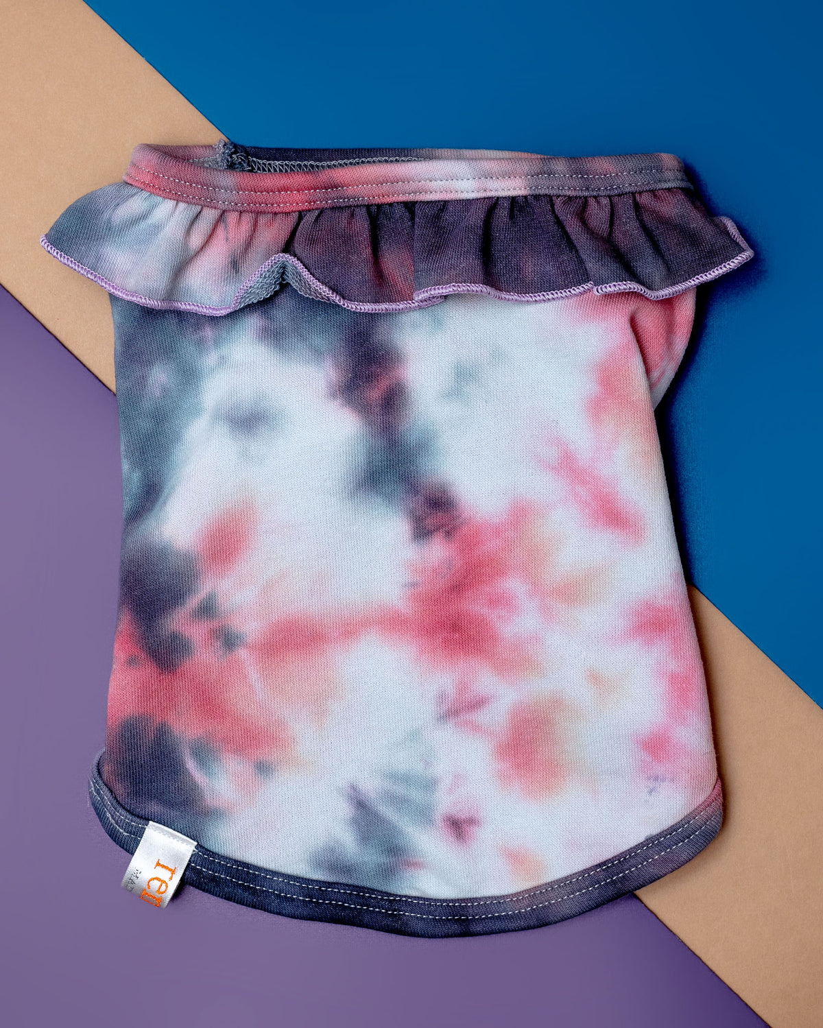 Tie-Dye Ruffle Neck Dog Tank (Made in the USA)