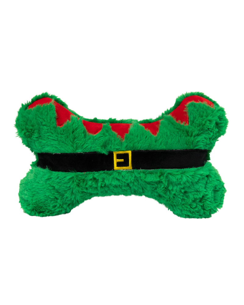 FUZZYARD | Furry Elf Bone Dog Squeaky Plush Toy | DOG & CO.