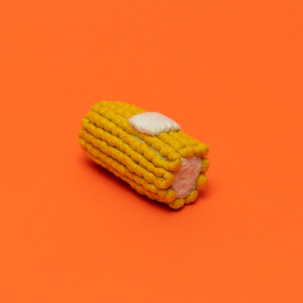 WARE OF THE DOG | Boiled Wool Corn Dog Toy | DOG & CO.